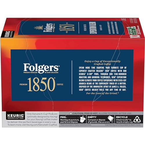 Folgers 1850 Expedition Blend Medium Roast Coffee, 60 Keurig K-Cup Pods