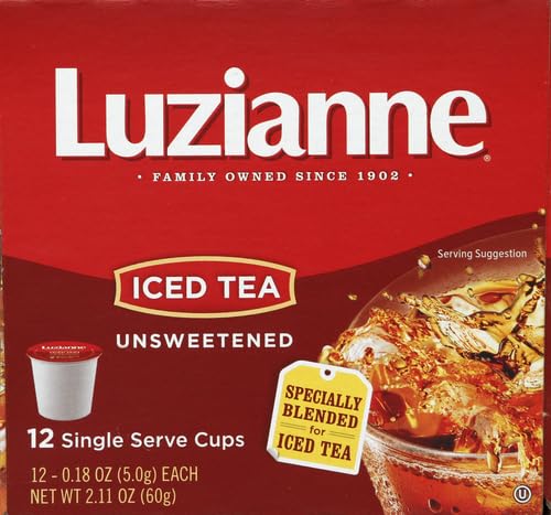 Luzianne Unsweetened Iced Tea, Single Serve K-Cup Pods, 12 Count