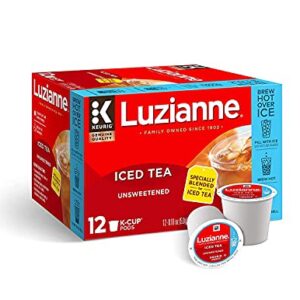 Luzianne Unsweetened Iced Tea, Single Serve K-Cup Pods, 12 Count