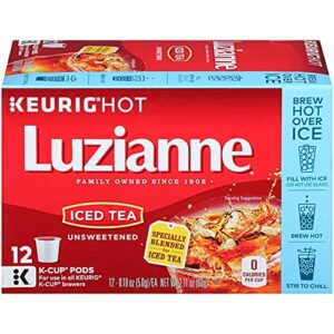 Luzianne Unsweetened Iced Tea, Single Serve K-Cup Pods, 12 Count