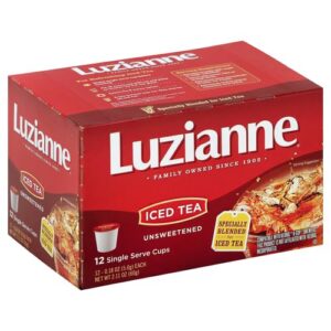 Luzianne Unsweetened Iced Tea, Single Serve K-Cup Pods, 12 Count