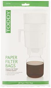 toddy - thmpf20 toddy paper filter bags, home model filters, natural, pack of 20