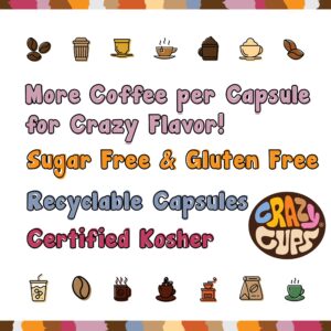 Crazy Cups Flavored Decaf Coffee Single Serve Cups For Keurig K Cup Brewer Variety Pack Sampler, 20 Count (Pack of 1)