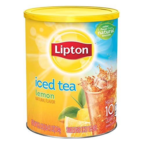 Lipton Lemon Iced Tea Mix, Sweetened, Makes 10 Quarts (Pack of 6)