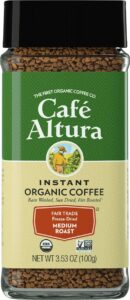 cafe altura freeze dried instant organic coffee original, 7.06 oz (pack of 2)