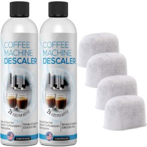 Keurig Compatible Descaling Solution (2 Bottles, 4 Uses Plus 4 Filters) - Universal Descaler Cleaner Concentrate Kit Compatible With All Keurig 1.0 & 2.0 K-Cup Pod Machines and Espresso Machines