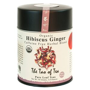 the tao of tea, hibiscus ginger tea, loose leaf, 3.0 ounce tin to make 50 cups