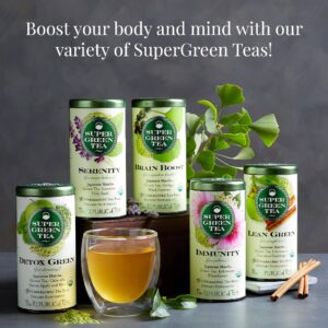 The Republic of Tea Brain Boost Supergreen Green Tea, Ginkgo Biloba, and Matcha Tea Blend (36 Tea Bags)