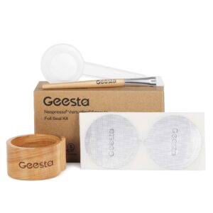 geesta reusable aluminum foil seals kit compatible with nespresso vertuoline capsules