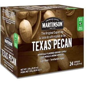 Martinson Single Serve Coffee Capsules, Texas Pecan, Compatible with Keurig K-Cup Brewers, 24 Count