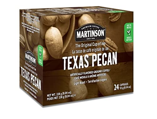 Martinson Single Serve Coffee Capsules, Texas Pecan, Compatible with Keurig K-Cup Brewers, 24 Count