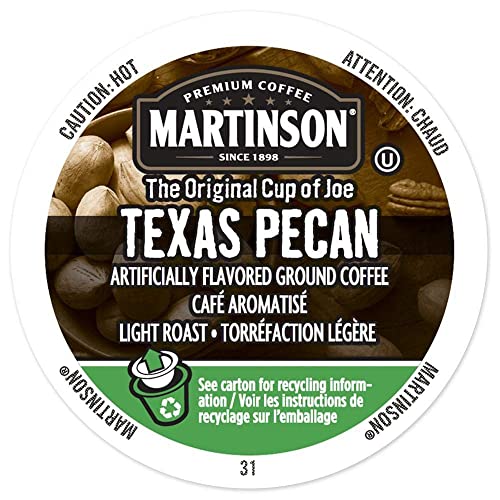 Martinson Single Serve Coffee Capsules, Texas Pecan, Compatible with Keurig K-Cup Brewers, 24 Count