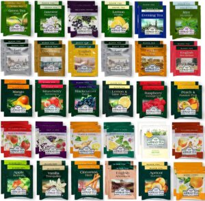 blue ribbon, ahmad tea sampler assortment gift box (60 count) 30 flavors prime tea bags birthday gifts for tea lovers mom dad women men friends coworkers