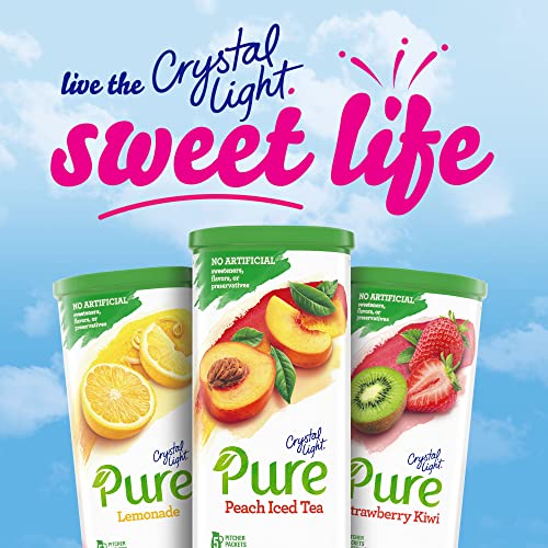 Crystal Light Pure Peach Iced Tea Naturally Flavored Powdered Drink Mix 2.28 oz/pouch (5 Count Pitcher Packets) (Package may vary)