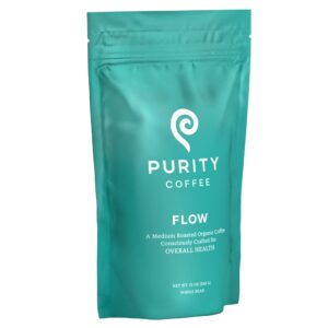 purity coffee flow medium roast organic coffee - usda certified organic specialty grade arabica whole bean coffee - 12 oz bag