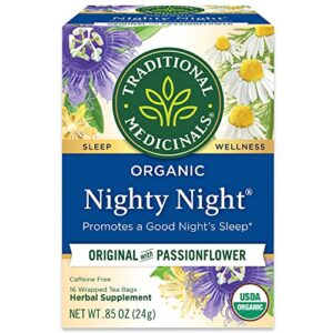 traditional medicinals tea, organic nighty night, relax & get a good night's sleep, 16 tea bags (packaging may vary)