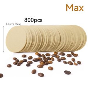 Replacement Paper Filter Packs Laicky 800 Count Unbleached Coffee Filter Paper Round Coffee Maker Filters Compatible with Aerobie Aeropress Coffee and Espresso Makers Disposable Coffee Tea Filters