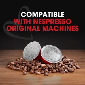 Delicitaly Italian Coffee pods compatible with Nespresso Original machines, Espresso capsules (100 Passione regular pods, 100 Count (Pack of 1))