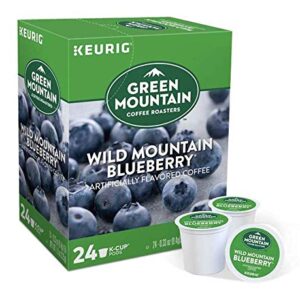 Green Mountain Coffee Pods K-Cups For Keurig Machines Flavored K Cup (All Count Fresh Capsules) Light/Medium/Dark Roast Long Expiry ALL FLAVORS (24 K-Cups Wild Mountain Blueberry)