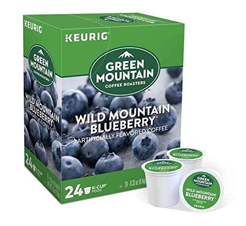 Green Mountain Coffee Pods K-Cups For Keurig Machines Flavored K Cup (All Count Fresh Capsules) Light/Medium/Dark Roast Long Expiry ALL FLAVORS (24 K-Cups Wild Mountain Blueberry)