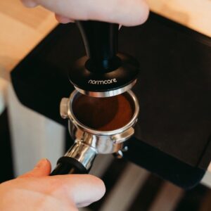 Normcore V4 Coffee Tamper 53.3mm - Spring-loaded Tamper – Barista Espresso Tamper Mat with 15lb / 25lb / 30lbs Replacement Springs - Anodized Aluminum Handle and Stand - Flat Base