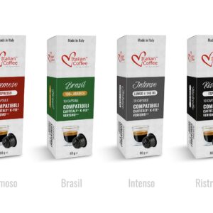 ITALIAN COFFEE FOR ESPRESSO LOVERS Italian Coffee capsules compatible with Verismo, CBTL, Caffitaly, K-fee systems (Sampler, 4 flavors, 40 pods tot., No decaf)