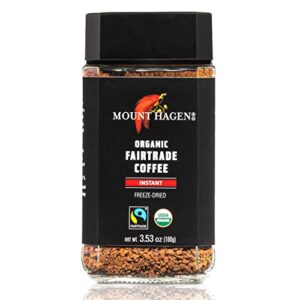 mount hagen 3.53oz organic freeze dried instant coffee | eco-friendly, fair-trade coffee made from organic medium roast arabica beans [3.53oz jar]