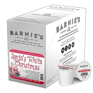 barnie's coffee tea co. single serve k cups for keurig brewers medium roast arabica coffe beans, santa's white christmas, 24 count