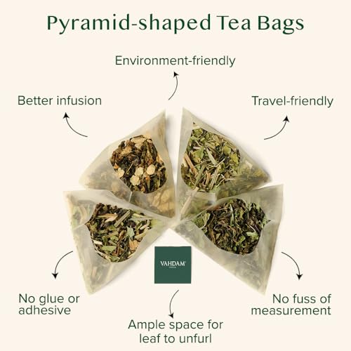 VAHDAM, Organic Green Tea Leaves From Himalayas (100 Green Tea Bags) USDA Organic, Non GMO, Gluten Free, High Grown | Whole Loose-Leaf Tea Bags | Resealable Ziplock Pouch