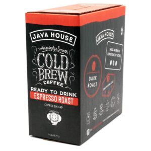 Java House Cold Brew Coffee On Tap, (128 Fluid Ounce Box) Not a Concentrate, No Sugar, Ready to Drink Liquid (Espresso, Pack of 1)