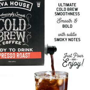 Java House Cold Brew Coffee On Tap, (128 Fluid Ounce Box) Not a Concentrate, No Sugar, Ready to Drink Liquid (Espresso, Pack of 1)