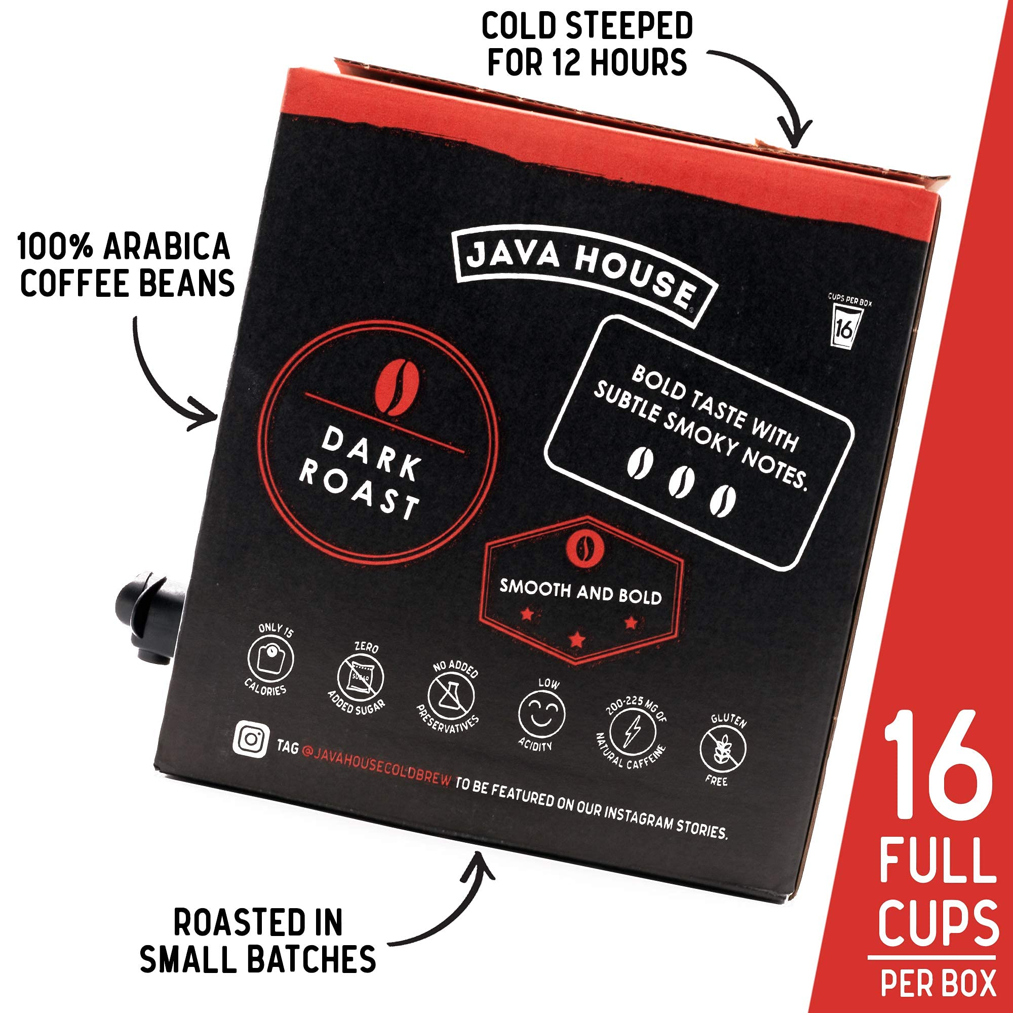 Java House Cold Brew Coffee On Tap, (128 Fluid Ounce Box) Not a Concentrate, No Sugar, Ready to Drink Liquid (Espresso, Pack of 1)