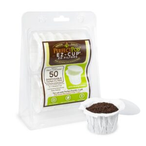 Perfect Pod EZ-Cup 2.0 Disposable Paper Coffee Filters for Single-Serve Reusable Coffee Pods Pod Capsule, 6-Pack (300-Ct)