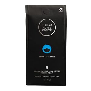 kicking horse coffee, three sisters, medium roast, whole bean, 10 oz