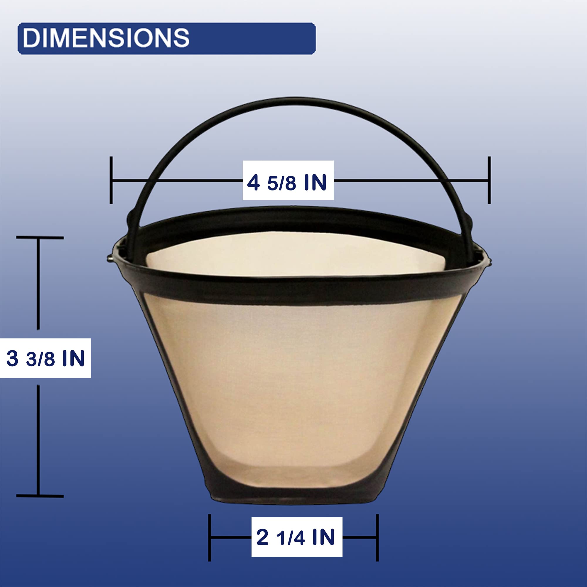 GoldTone Brand Reusable #4 Cone Coffee Filter fits Ninja Coffee Makers and Brewers. BPA-Free