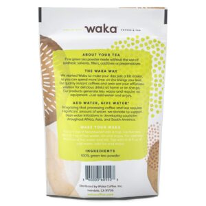 Waka Premium Instant Tea — Original Flavor Concentrated Green Tea Powder — No Sugar Added & Unsweetened — 100% Tea Leaves — 4.5 oz Bulk Bag for Hot or Iced Tea