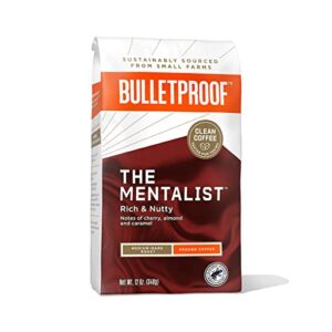 bulletproof the mentalist medium-dark roast ground coffee, 12 ounces, 100% arabica coffee sourced from guatemala, colombia & el salvador