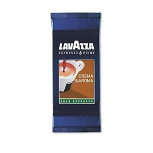 lavazza espresso pt. crema e aroma, espresso capsules, brown ,value pack, blended and roasted in italy, intense medium roast with a strong body and long lasting flavor, pack of 100