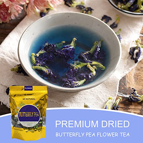 T'SMOMENT Butterfly Pea Flower Tea, Pure Natural Butterfly Pea Tea, Premium Dried Butterfly Pea Flower for Blue & Purple Tea Drinks and Food Coloring, 50g(1.76 Oz.)