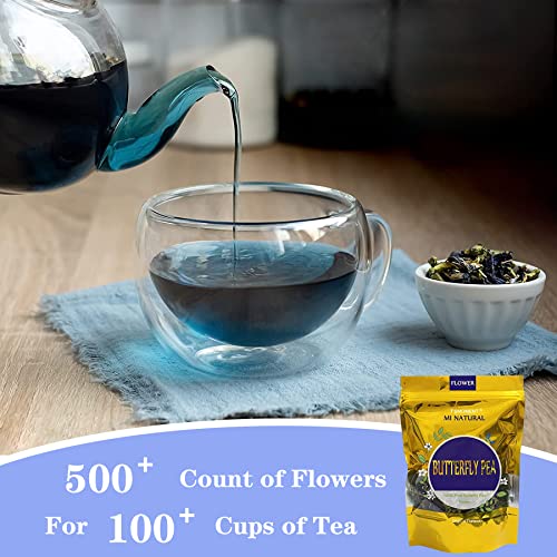 T'SMOMENT Butterfly Pea Flower Tea, Pure Natural Butterfly Pea Tea, Premium Dried Butterfly Pea Flower for Blue & Purple Tea Drinks and Food Coloring, 50g(1.76 Oz.)