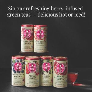 The Republic of Tea Organic Blueberry Green Superfruit Tea, 50 Tea Bag Tin