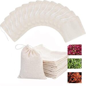 reusable sachet drawstring packing bags cheesecloth cold brew coffee bags 4x3inch 50 pcs for spice,tea filter,dried herbs,cooking,soup,odds and ends tare weight saver wrap cotton bag (natural - 50pcs)