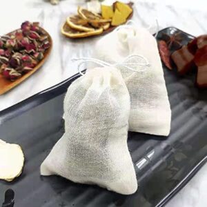 Reusable Sachet Drawstring Packing Bags Cheesecloth Cold Brew Coffee Bags 4X3Inch 50 Pcs for Spice,Tea filter,dried herbs,cooking,soup,odds and ends Tare Weight Saver Wrap Cotton Bag (Natural - 50Pcs)