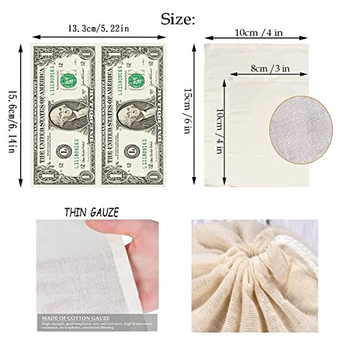 Reusable Sachet Drawstring Packing Bags Cheesecloth Cold Brew Coffee Bags 4X3Inch 50 Pcs for Spice,Tea filter,dried herbs,cooking,soup,odds and ends Tare Weight Saver Wrap Cotton Bag (Natural - 50Pcs)