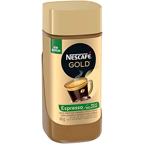 Nescafé 1 Gold Espresso Decaf Instant Coffee, 90 Grams 90g/3.2oz {Imported from Canada}