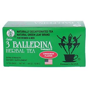 3 Ballerina Tea Extra Strength for Men and Women 3 Boxes Flavored Bundle (Orange, Lemon and Cinnamon Flavors)