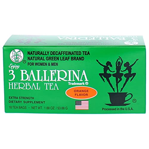 3 Ballerina Tea Extra Strength for Men and Women 3 Boxes Flavored Bundle (Orange, Lemon and Cinnamon Flavors)