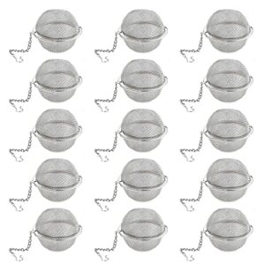 loose leaf tea steeper,15pcs tea ball infusers for loose tea,extra fine mesh tea strainer tea diffusers,stainless steel tea filter for brew leaf tea flavoring herbal spices seasonings