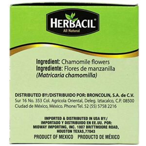 Herbacil Chamomile Tea, Made with Chamomile Flowers, Caffeine-Free, 3-pack of 25 bags per box (75 Tea Bags)