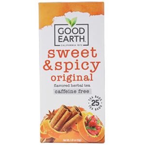 good earth sweet & spicy flavored 25 tea bags 4 pack herbal teas